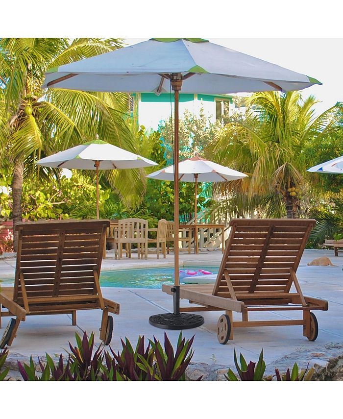 Costway 20'' Outdoor Patio Half Round Umbrella Base Stand Resin Deck ...