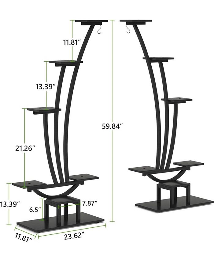 Tribesigns 6-Tier Tall Indoor Plant Stand Pack of 2, Metal Curved ...