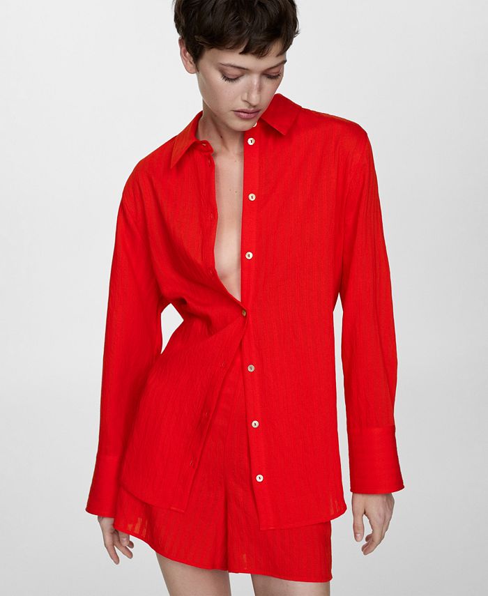 MANGO Women's Regular Striped Shirt - Macy's