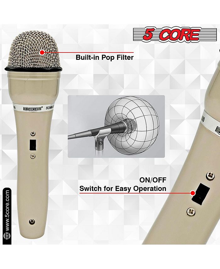 5 Core Microphone XLR Dynamic Mic Karaoke Singing Handheld Microfono ...