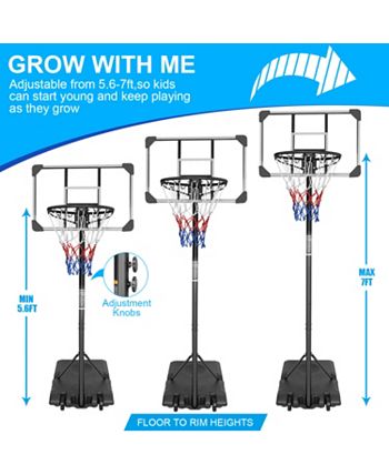 Simplie Fun Adjustable Portable Basketball Hoop System with Stable Base ...