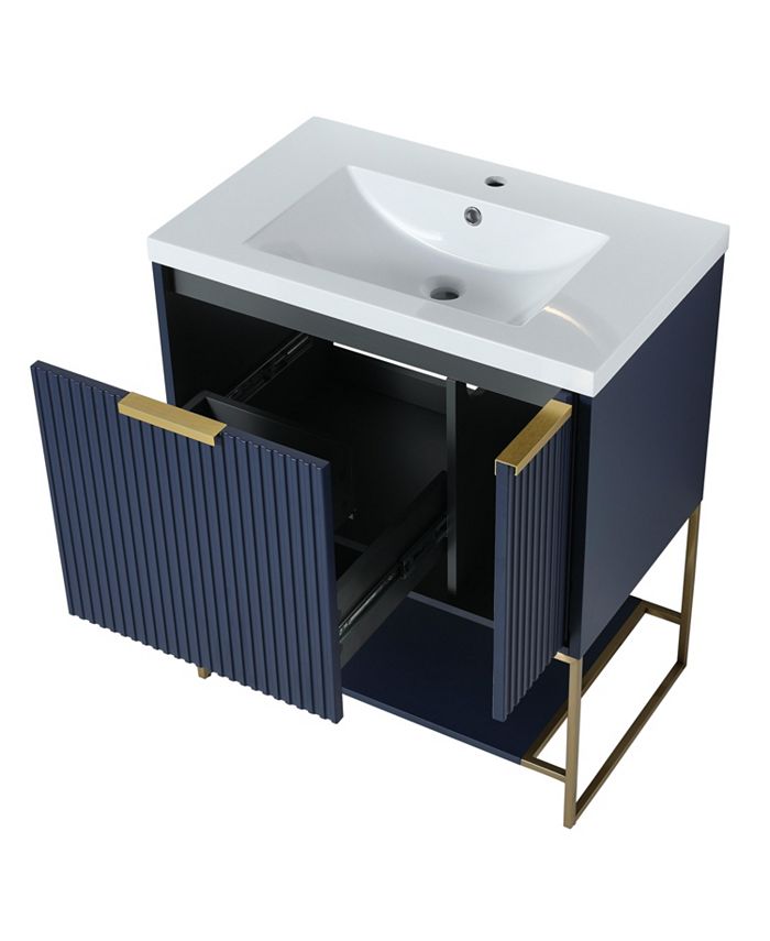 Simplie Fun 30 Inch Freestanding Bathroom Vanity With Resin Basin ...