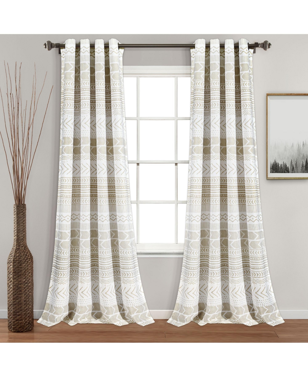 Click here for Lush Decor Hygge Geo Light Filtering Window Curtai... prices
