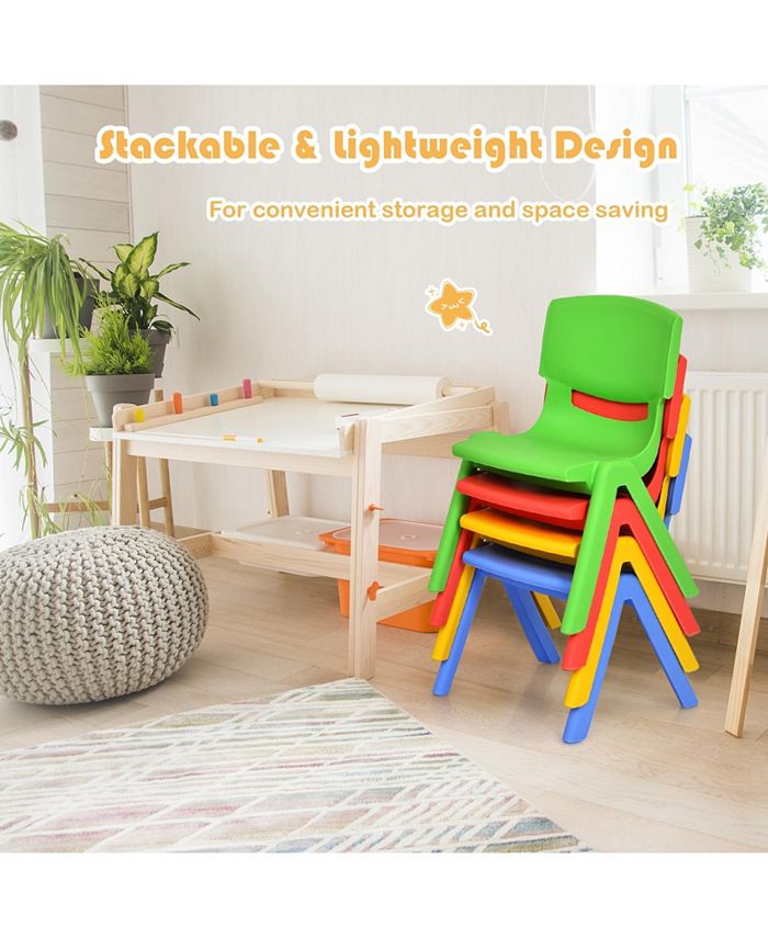 Slickblue Kids Colorful Plastic Table and 4 Chairs Set - Macy's