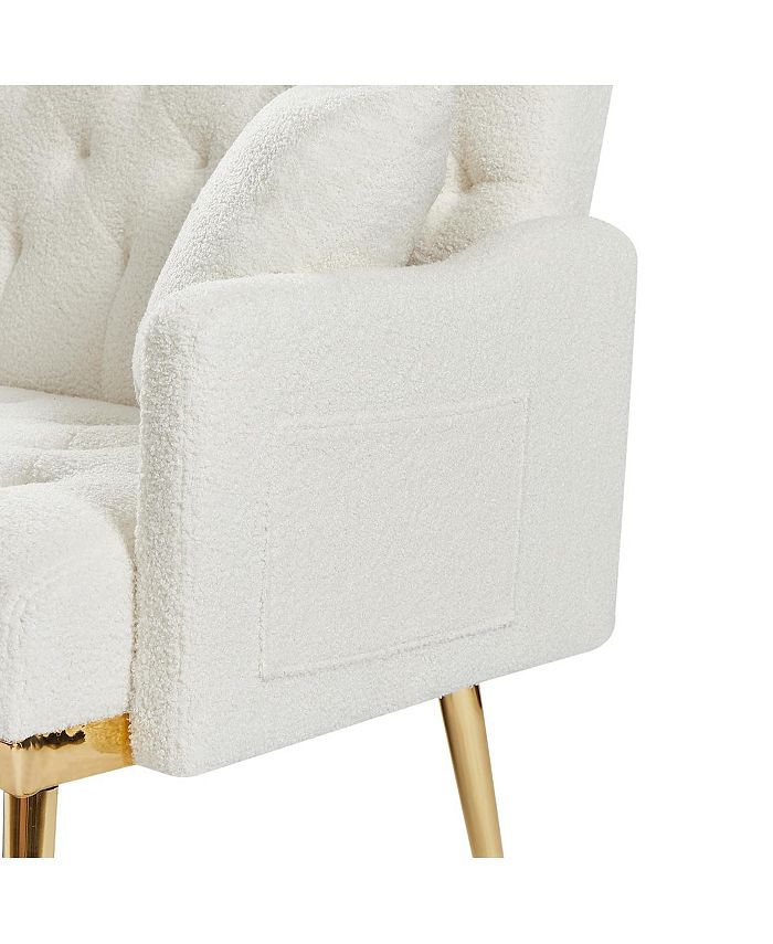Simplie Fun Cream White Teddy Fabric 2 Seater Sofa - Macy's