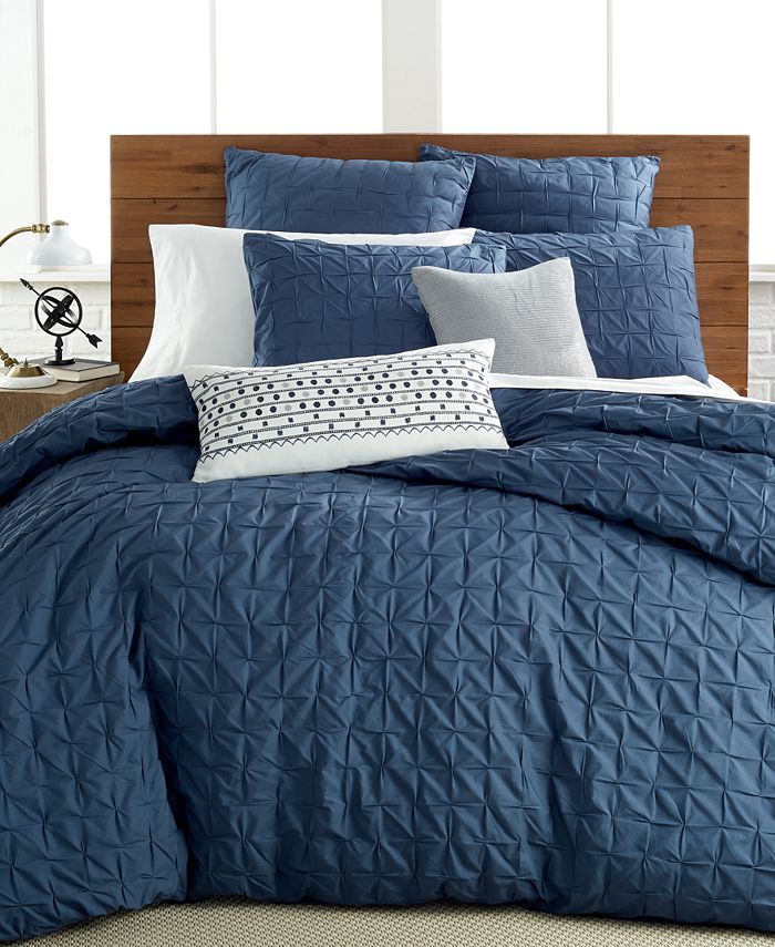 Bar III CLOSEOUT! Box Pleat Indigo Bedding Collection - Macy's