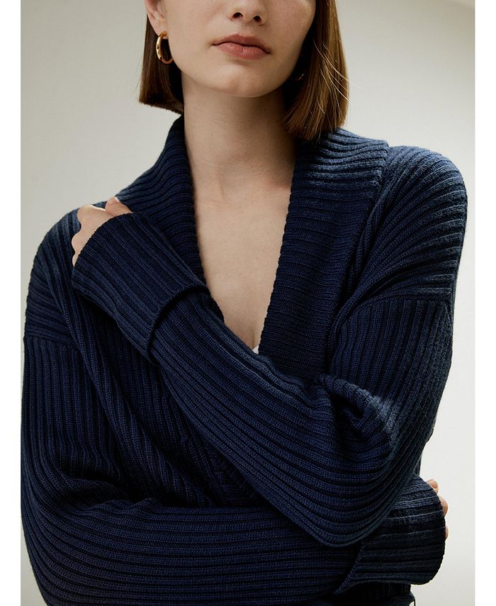 LILYSILK Women's Merino Wool Shawl Collar Cardigan for Women - Macy's