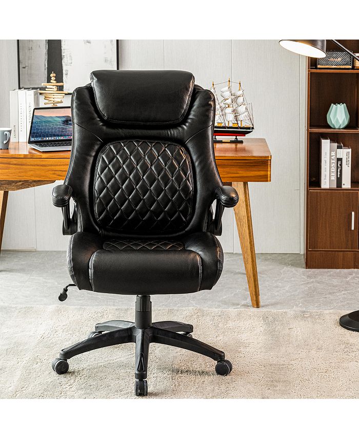Simplie Fun Big & Tall 400Lb Ergonomic Leather Office Chair Executive ...