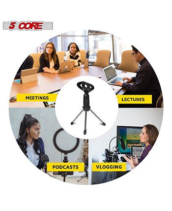 5 Core Desk Mic Stand • Angle Adjustable Table Tripod • Portable ...