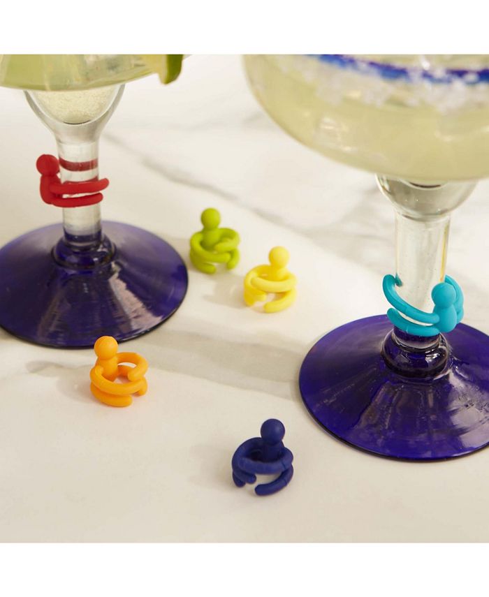 RSVP International Basic Silicone Stemware Drink Markers Set 6 Piece ...