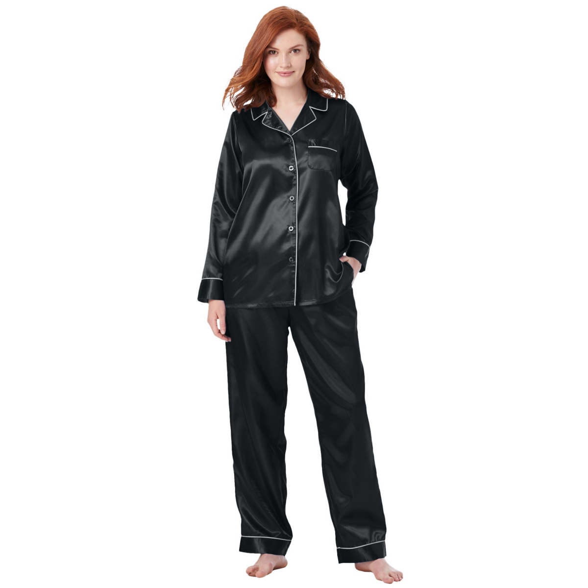 Click here for Amoureuse Womens The Luxe Satin Pajama Set - Black prices