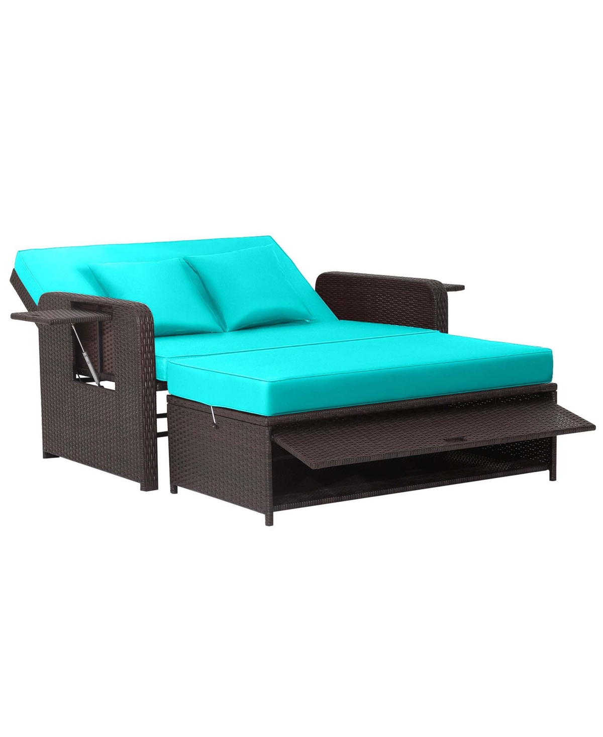Click here for Patio Rattan Loveseat Set Daybed Lounge Storage Ot... prices
