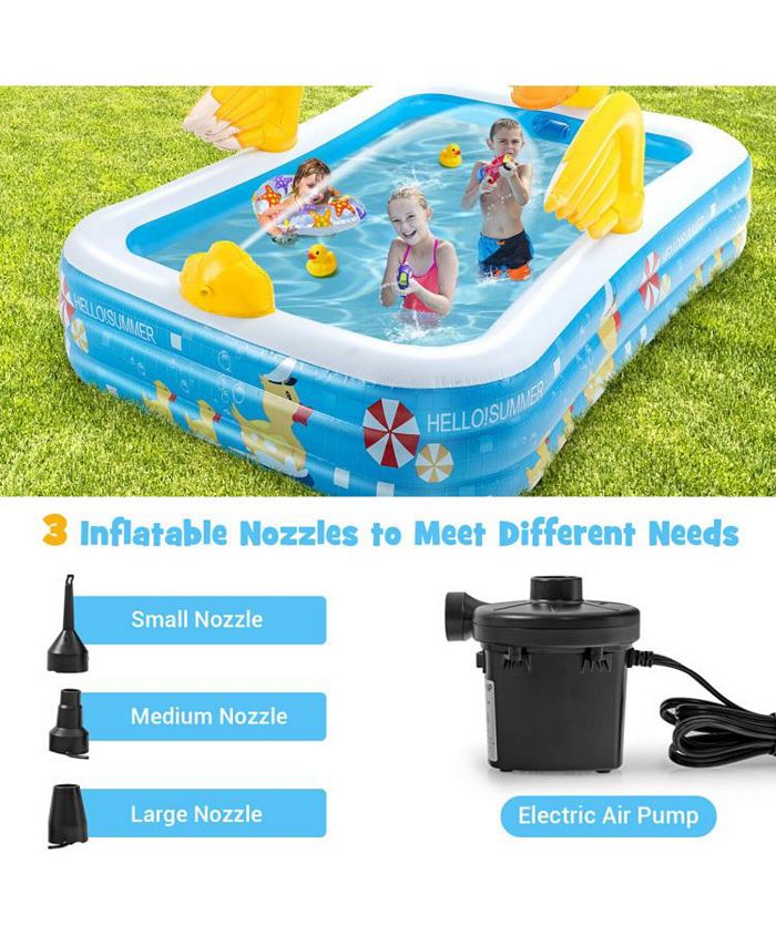 Slickblue Inflatable Swimming Pool Duck Themed Kiddie Pool with ...