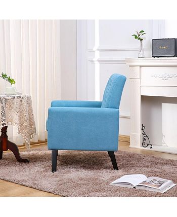 Simplie Fun Blue Upholstered Accent Chair for Living Room & Bedroom ...