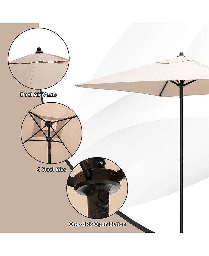 Gymax 5ft Patio Square Market Table Umbrella Shelter 4 Sturdy Ribs - Macy's