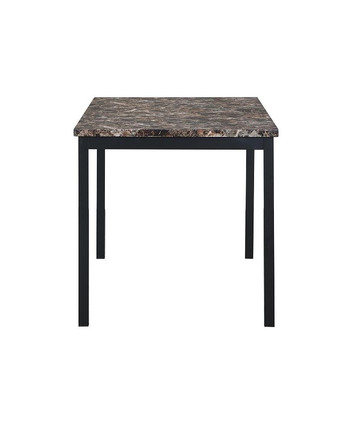 Simplie Fun Furniture 5 Piece Metal Dinette Set With Faux Marble Top ...