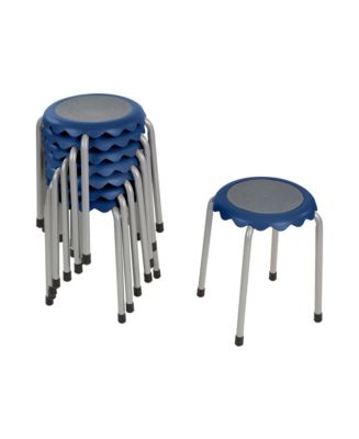 ECR4Kids Daisy Stackable Stool Set, Navy, 8-Piece - Macy's