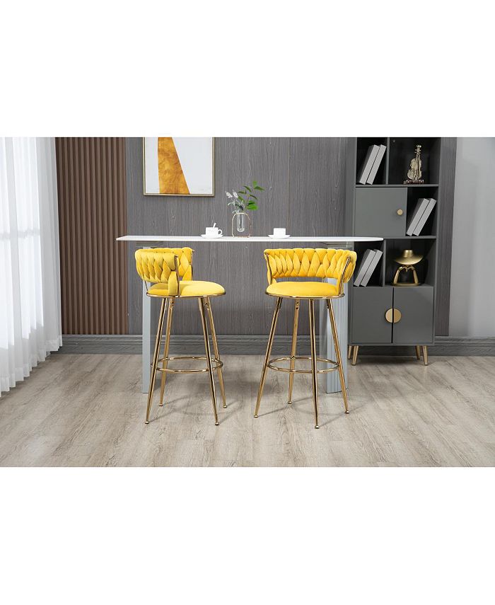 Simplie Fun Bar Stools With Back And Footrest Counter Height Bar Chairs ...
