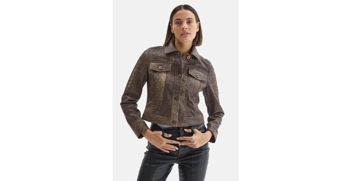 Click here for Furniq Uk Womens Leather Jacket  Brown - Brown prices