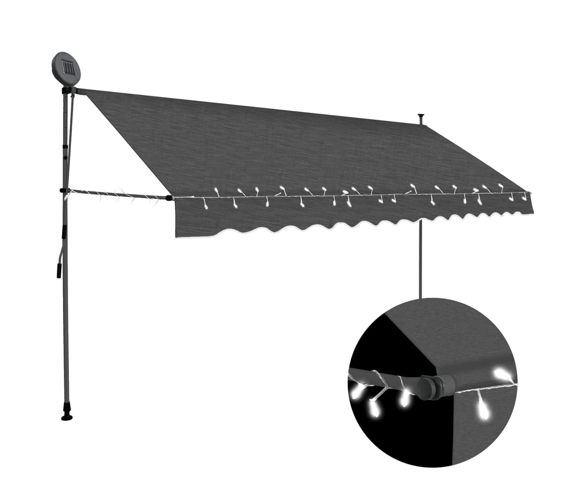Click here for Manual Retractable Awning with Led 157.5 Anthracit... prices