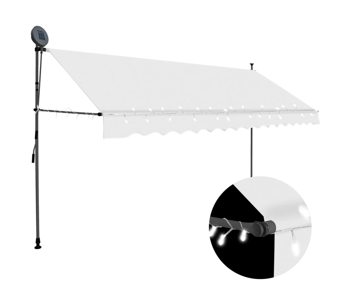 Click here for Manual Retractable Awning with Led 137.8 Cream - C... prices