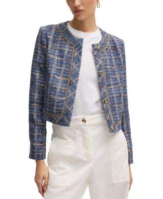 BOSS by Hugo Boss Women's Tweed Regular-Fit Jacket - Macy's