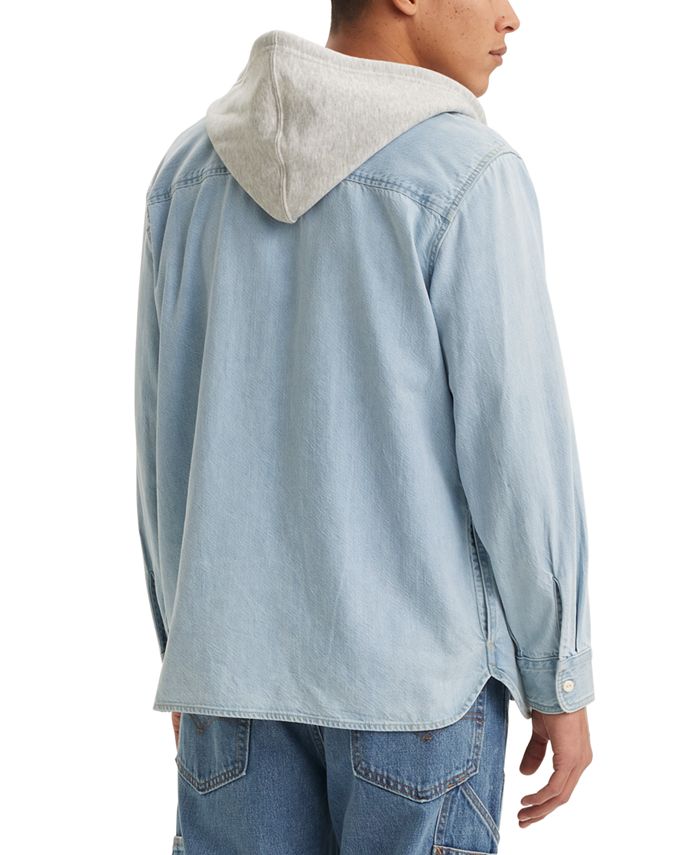 Levi's Men's Relaxed-Fit Hooded Denim Shirt Jacket - Macy's
