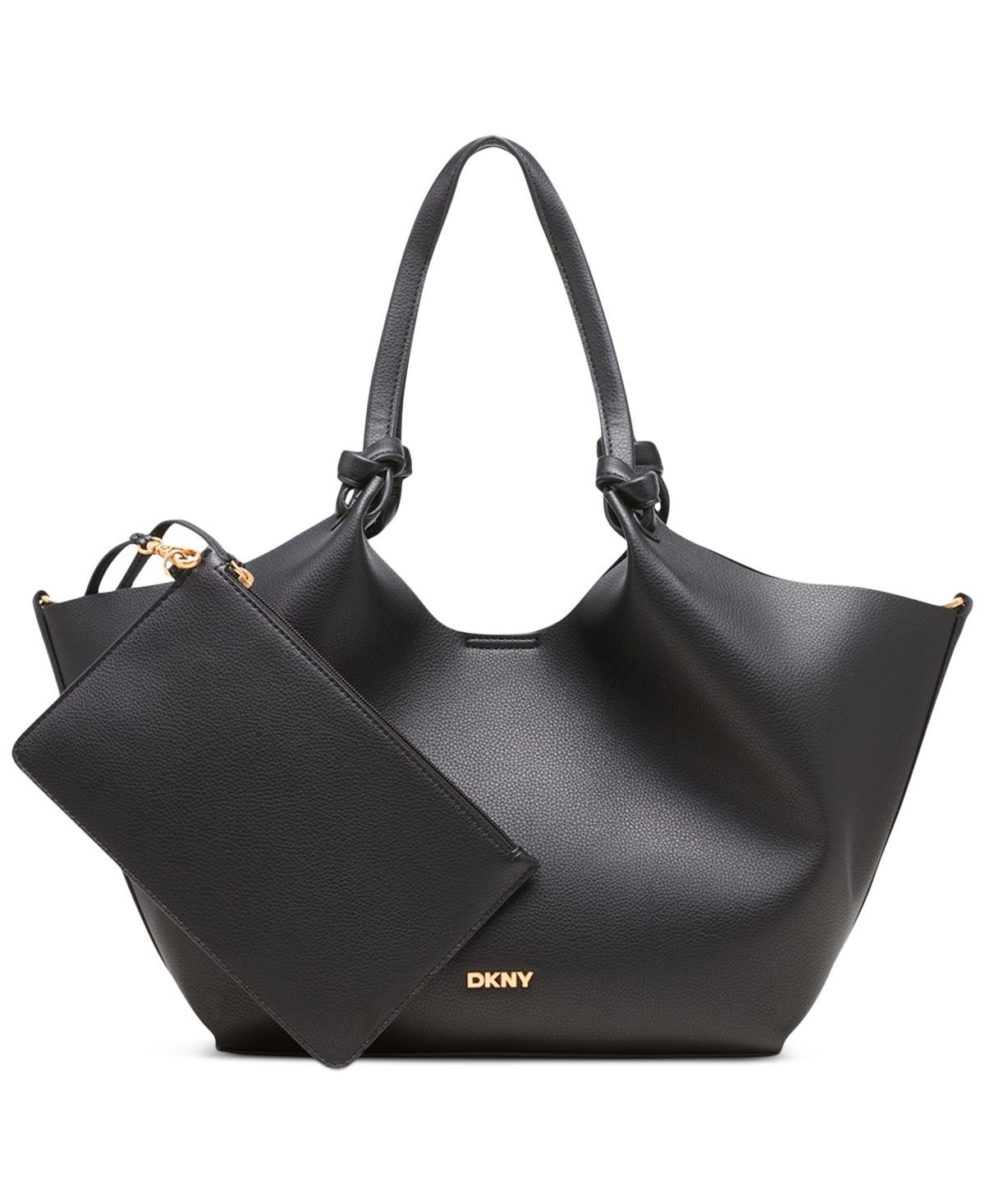 Click here for Dkny Paula Commuter Medium Sleek Tote - Blk/gold prices