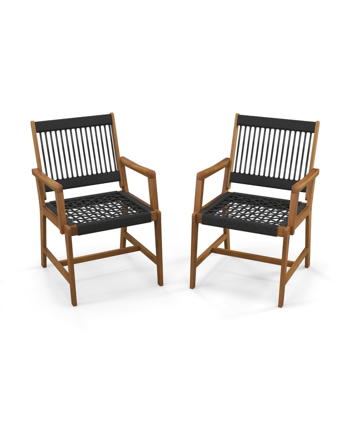 Click here for Slickblue Set of 2 Patio Acacia Wood Dining Chairs... prices