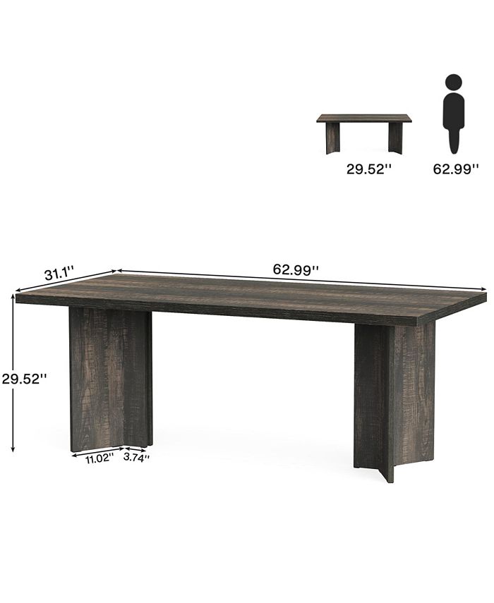 Tribesigns 63-inch Executive Desk, Vintage Office Computer Desk with ...