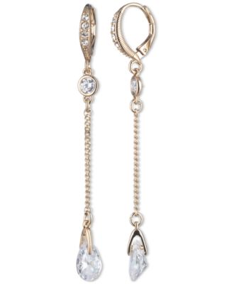 Givenchy Gold-Tone Pavé & Pear-Shape Crystal Linear Drop Earrings - Macy's