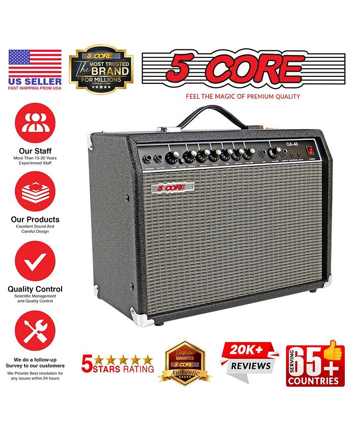 5 Core Guitar Amp 40W Amplifier For Electric Bass Acoustic Practice Amp ...