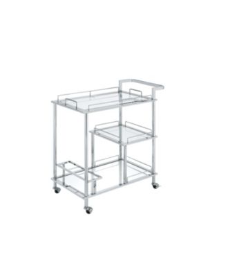 Simplie Fun Splinter Serving Cart, Clear Glass & Chrome Finish - Macy's