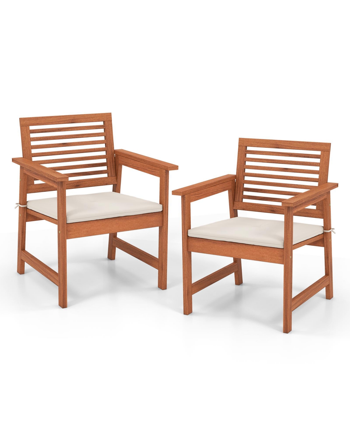 Click here for Slickblue Set of 2 Patio Solid Wood Dining Chairs... prices