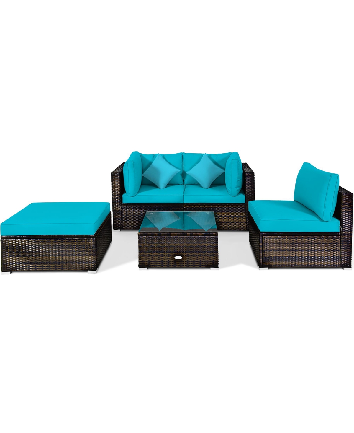 Click here for 5PCS Outdoor Patio Rattan Furniture Set Sectional... prices