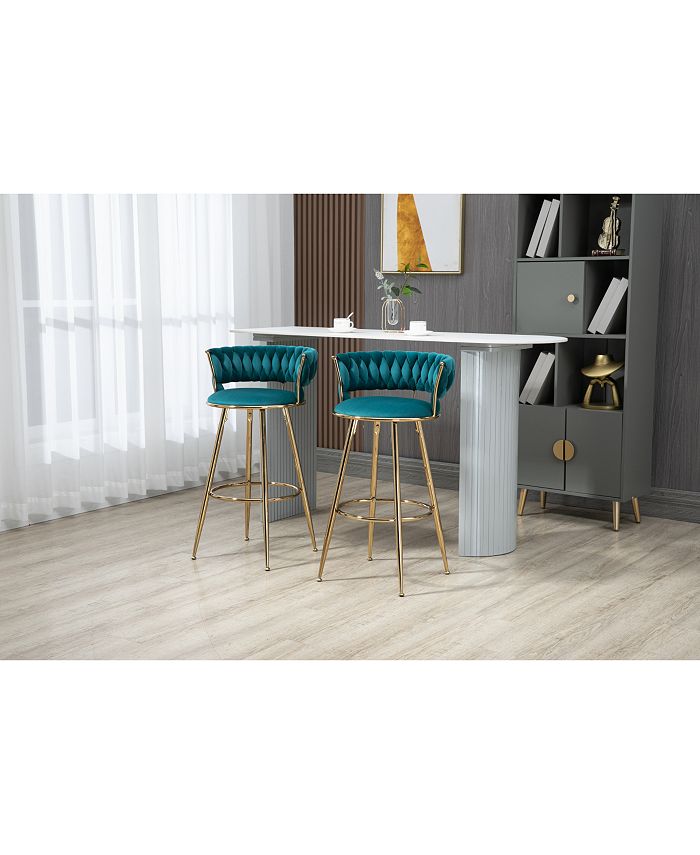 Simplie Fun Bar Stools With Back And Footrest Counter Height Bar Chairs ...