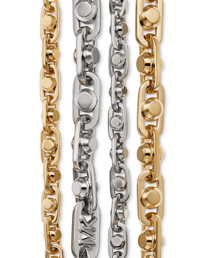 Michael Kors Gold-Tone or Silver-Tone Astor Link Chain Necklace ...