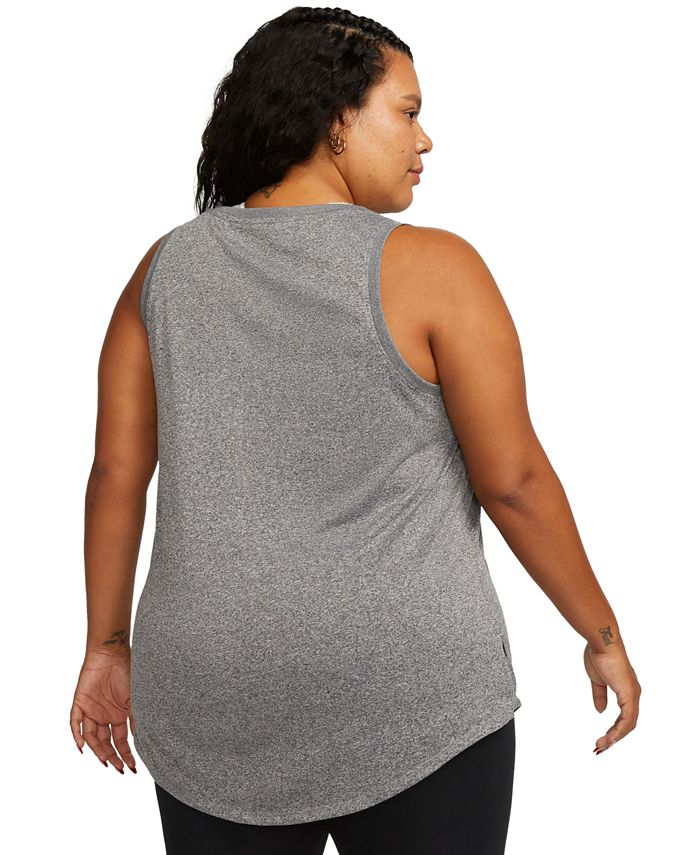 Nike Dri-FIT Plus Size Racerback Curved-Hem Tank Top - Macy's