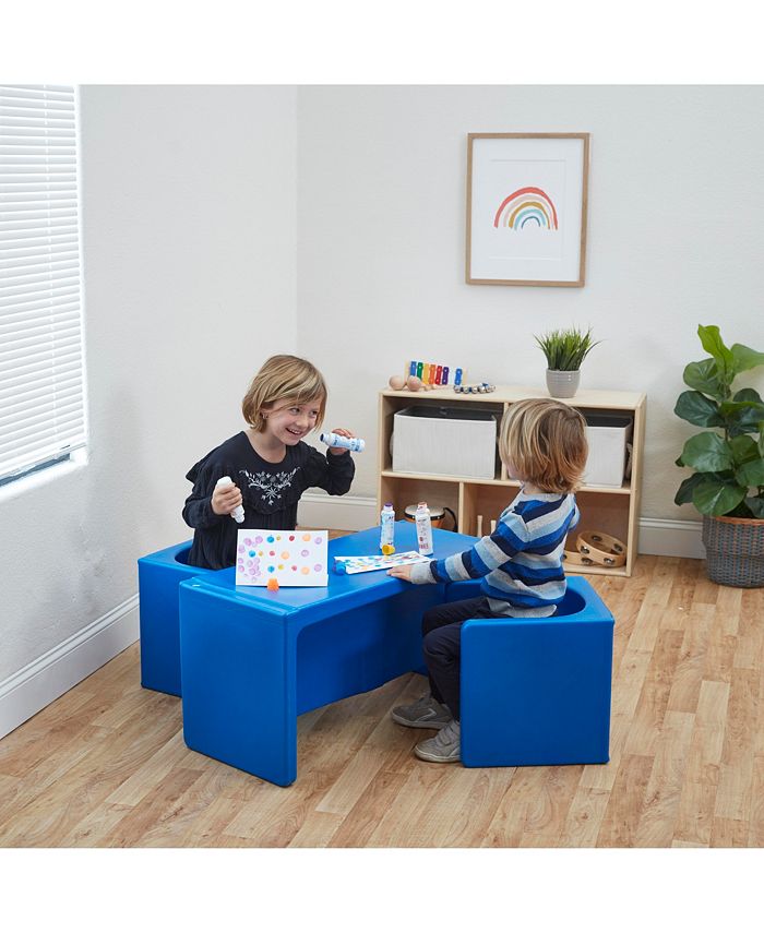 ECR4Kids Tri-Me Table and Cube Chair Set, Multipurpose Furniture, 3 ...