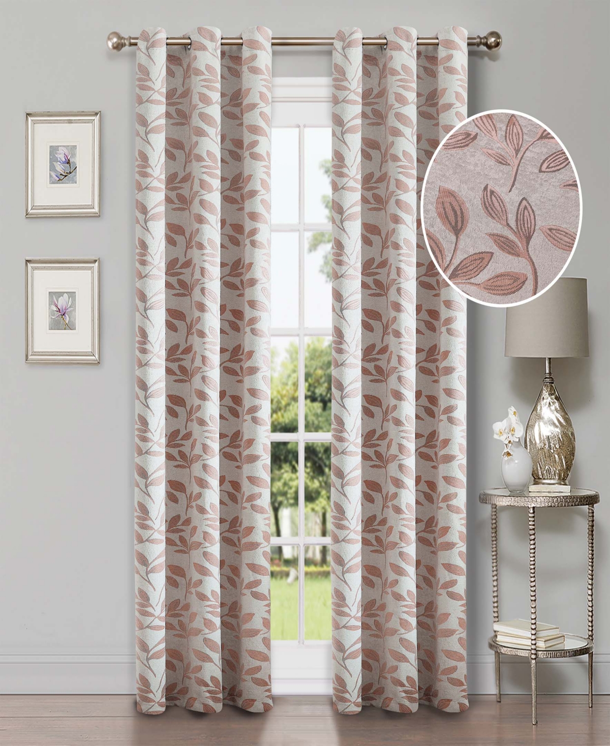 Click here for Superior Modern Leaves Room Darkening Grommet Top... prices