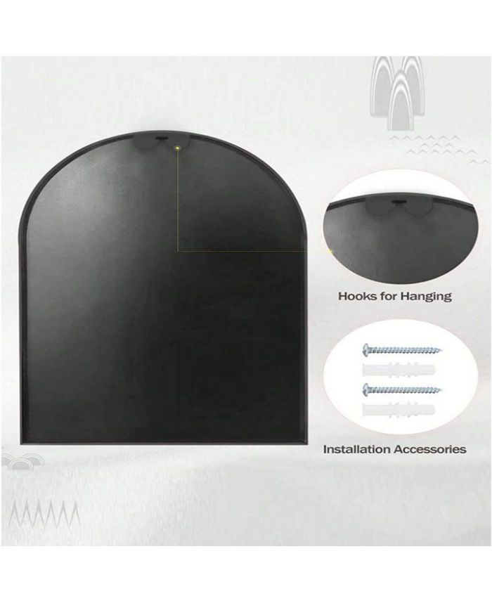 HOMLUX Arched Wall Mounted Mirror 26"x38" in Black - Macy's