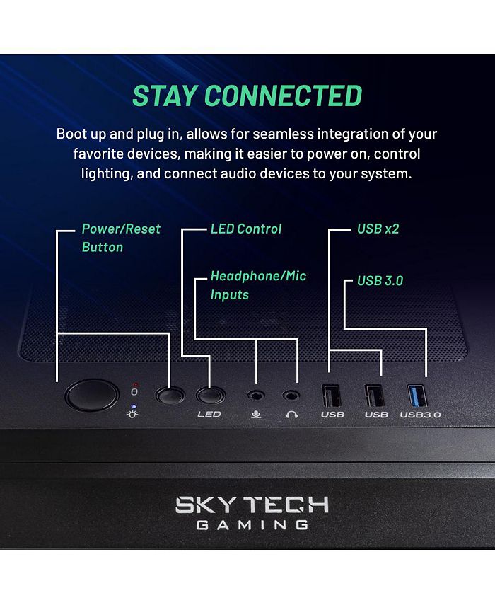 Skytech Gaming Skytech Chronos Mini Gaming PC, Intel i3 12100F, GTX ...