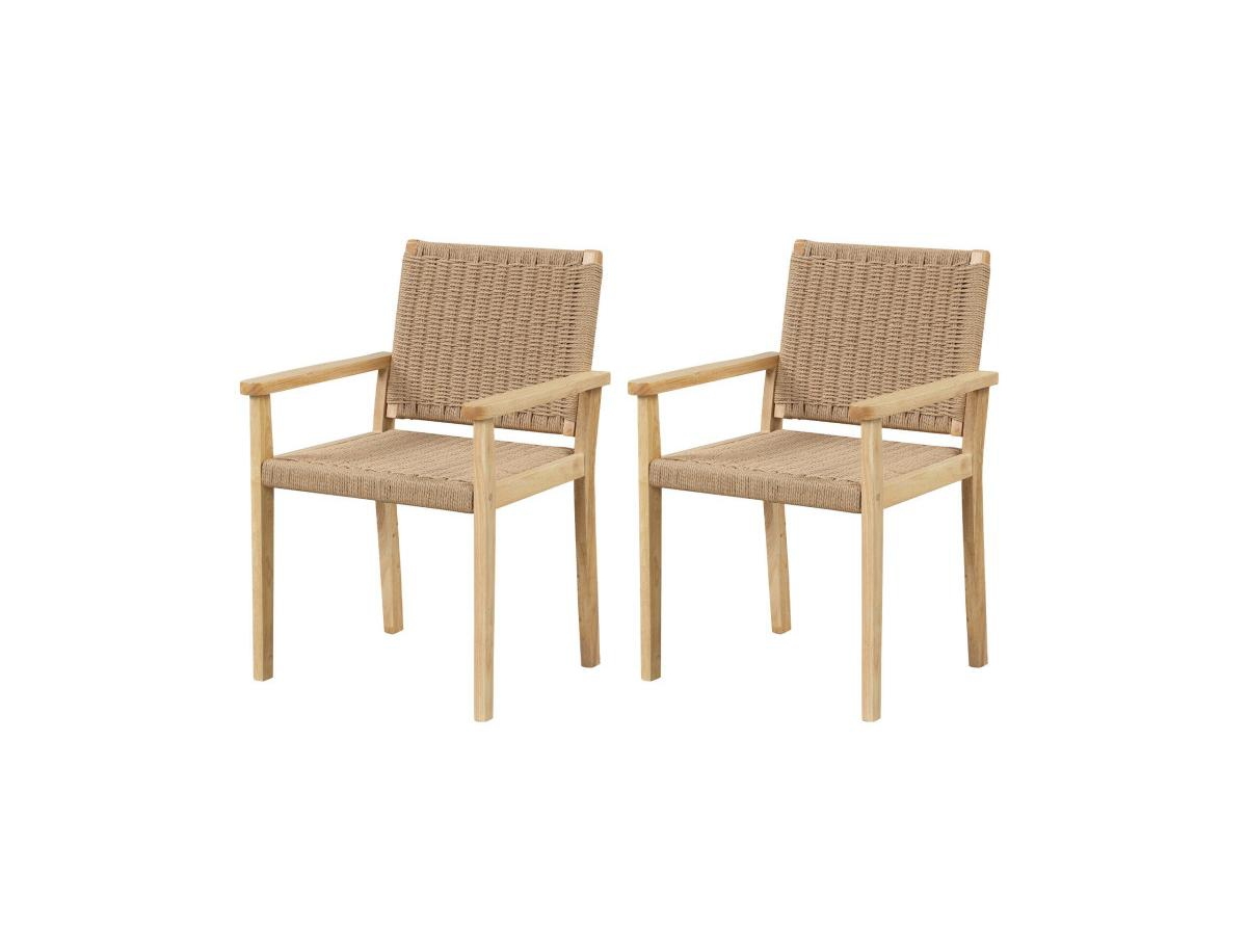 Click here for Slickblue Indoor Outdoor Wood Chair Set of 2-Natur... prices
