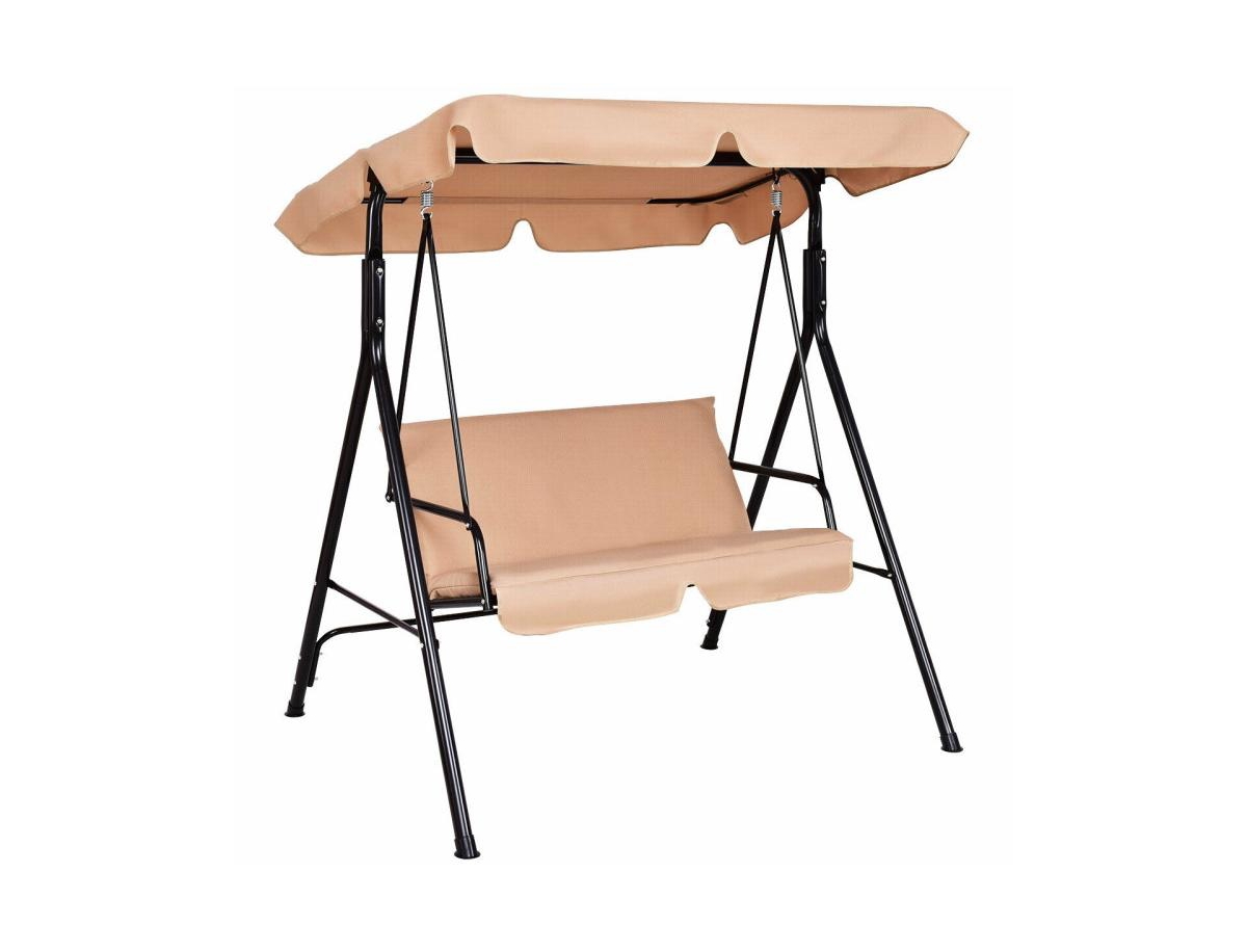 Click here for Slickblue Loveseat Cushioned Patio Steel Frame Swi... prices