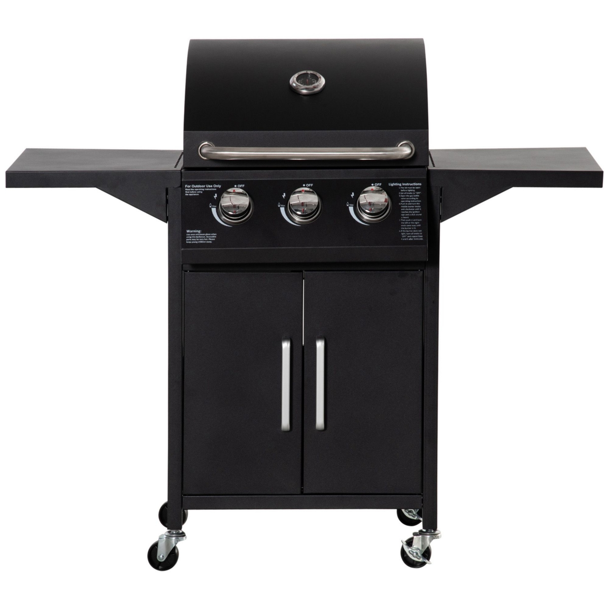 Click here for Outsunny 3 Burner Gas Grill w/ Wheels  Storage She... prices