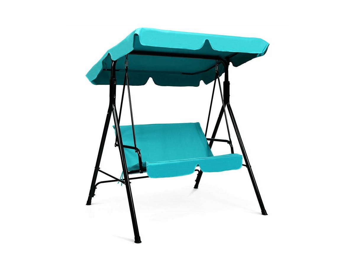 Click here for Slickblue Loveseat Cushioned Patio Steel Frame Swi... prices