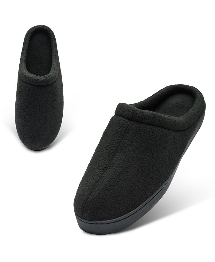Alpine Swiss Mens Memory Foam Fleece Clog Slippers Wide Warm Slip On ...