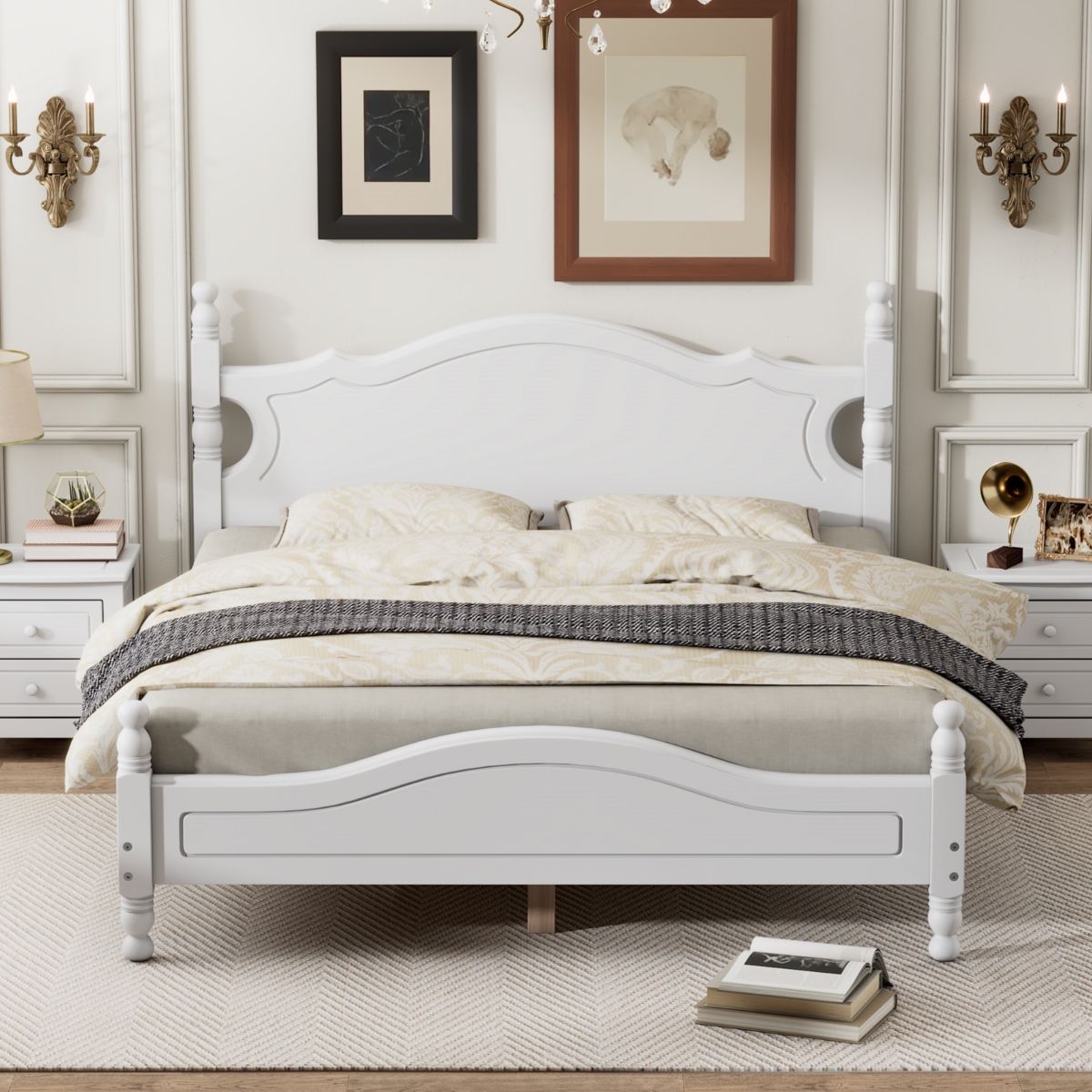 Click here for Streamdale Queen Retro Platform Bed with Slat Supp... prices