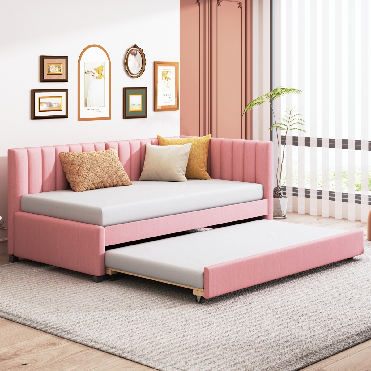 Click here for Streamdale Twin Upholstered Daybed with Trundle -... prices