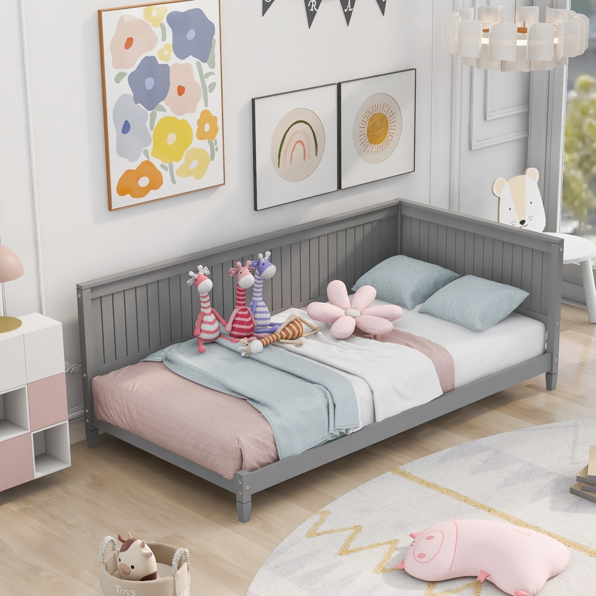 Click here for Streamdale Twin Size Wood Daybed/Sofa Bed - Gray prices